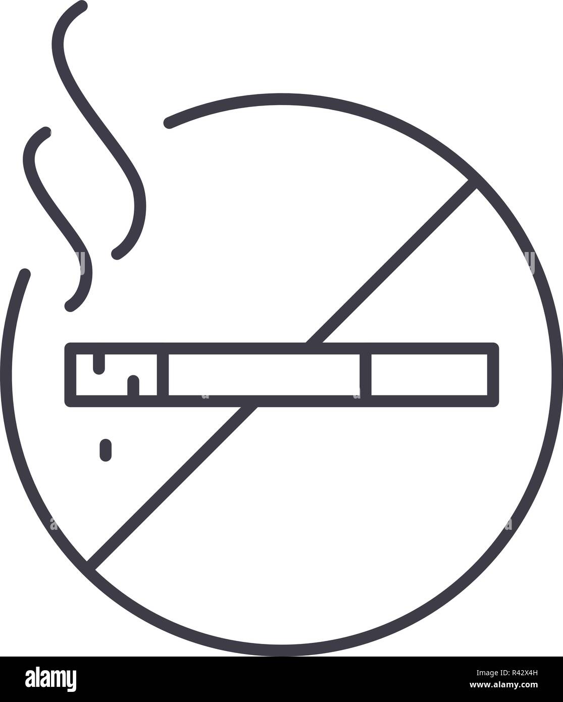 Do Not Smoke Line Icon Concept Do Not Smoke Vector Linear Illustration Symbol Sign Stock