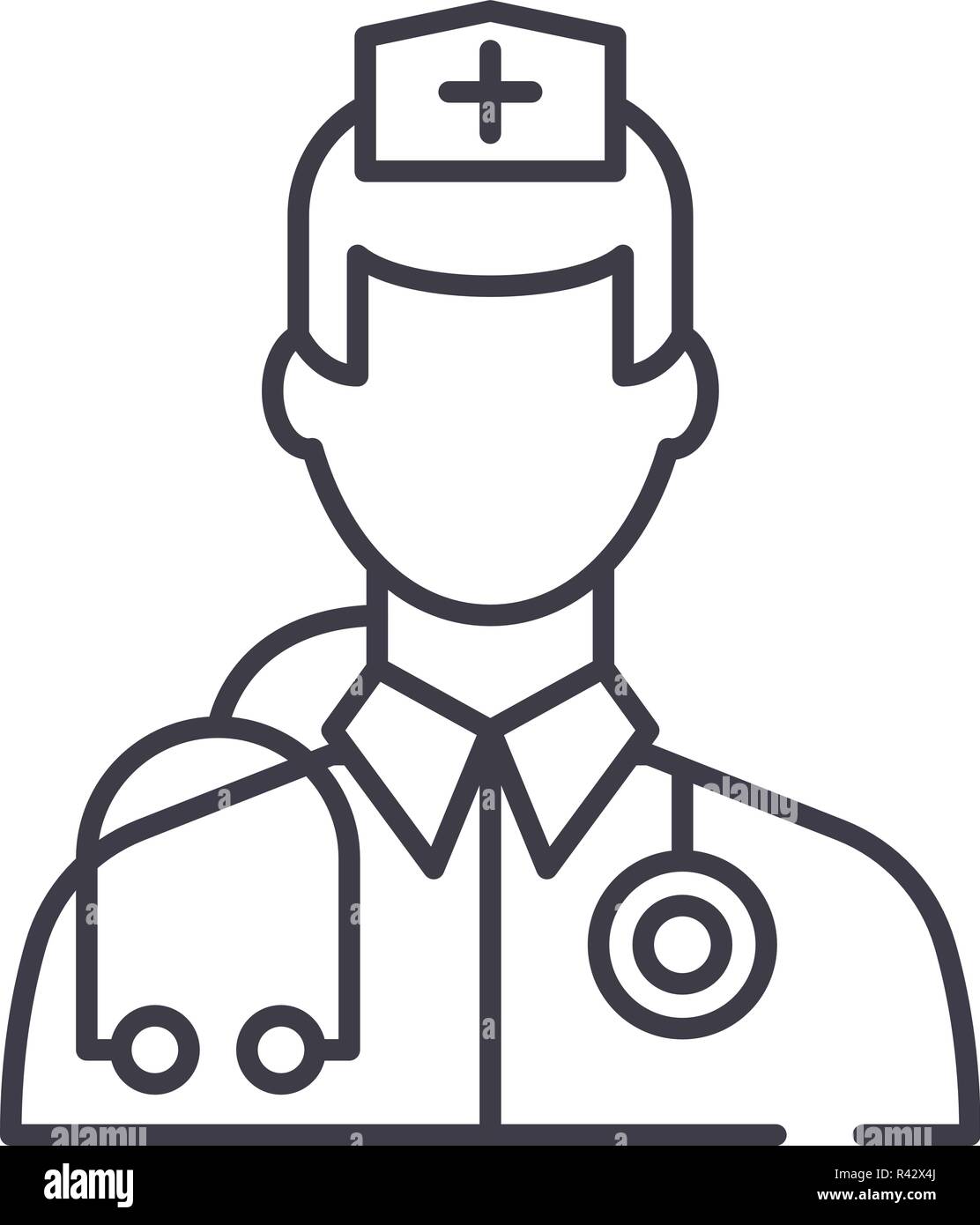 Doctor line icon concept. Doctor vector linear illustration, symbol ...