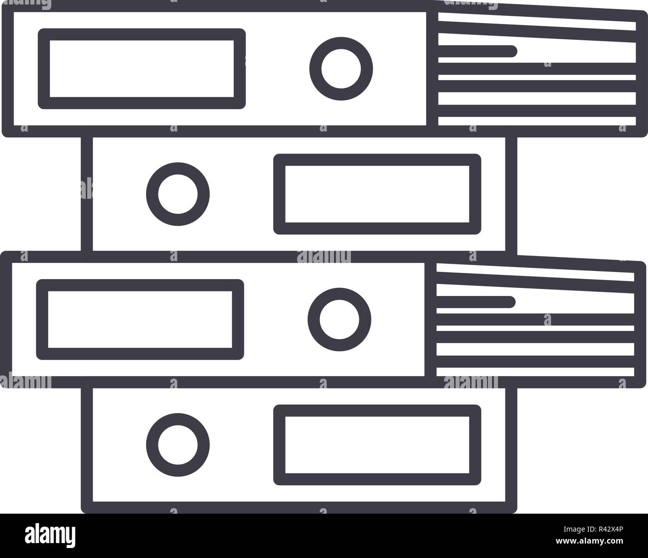 Document folders line icon concept. Document folders vector linear illustration, symbol, sign ...