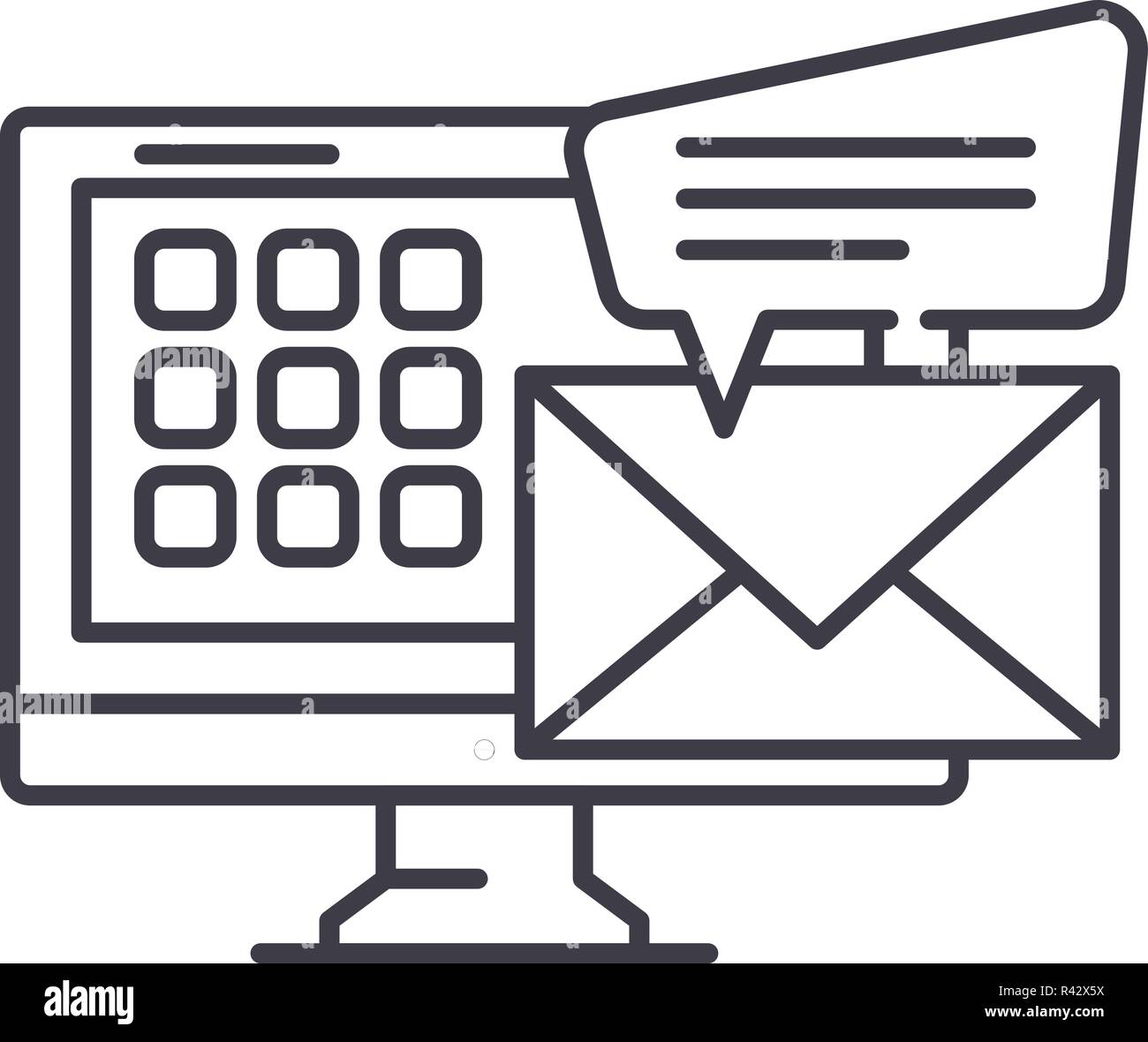 E mail line icon concept. E mail vector linear illustration, symbol ...