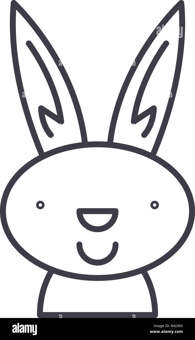 Easter bunny line icon concept. Easter bunny vector linear illustration ...