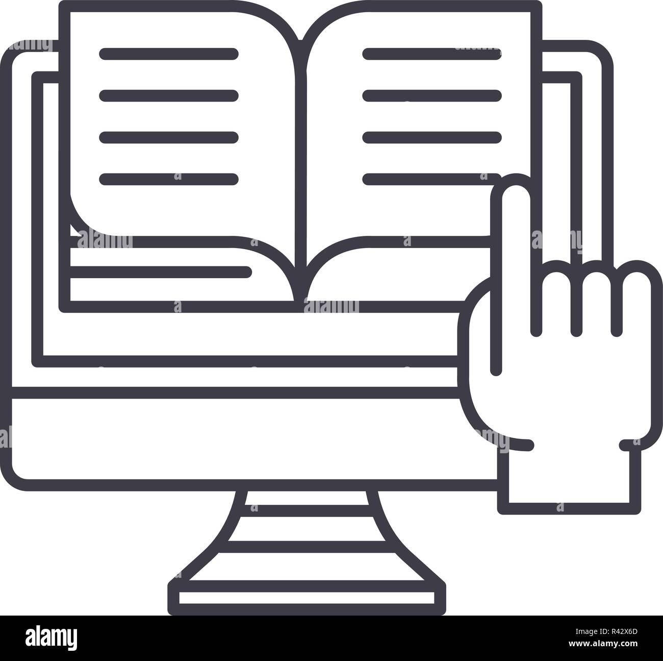 Ebooks line icon concept. Ebooks vector linear illustration, symbol ...