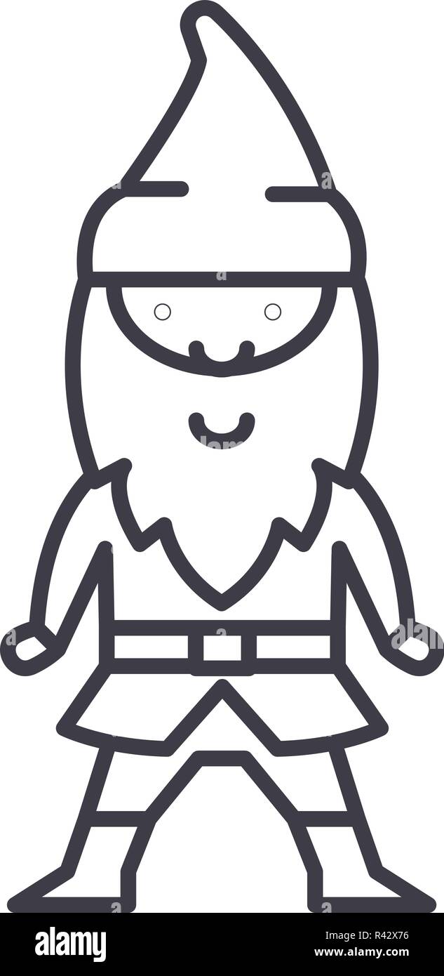 Elf line icon concept. Elf vector linear illustration, symbol, sign ...