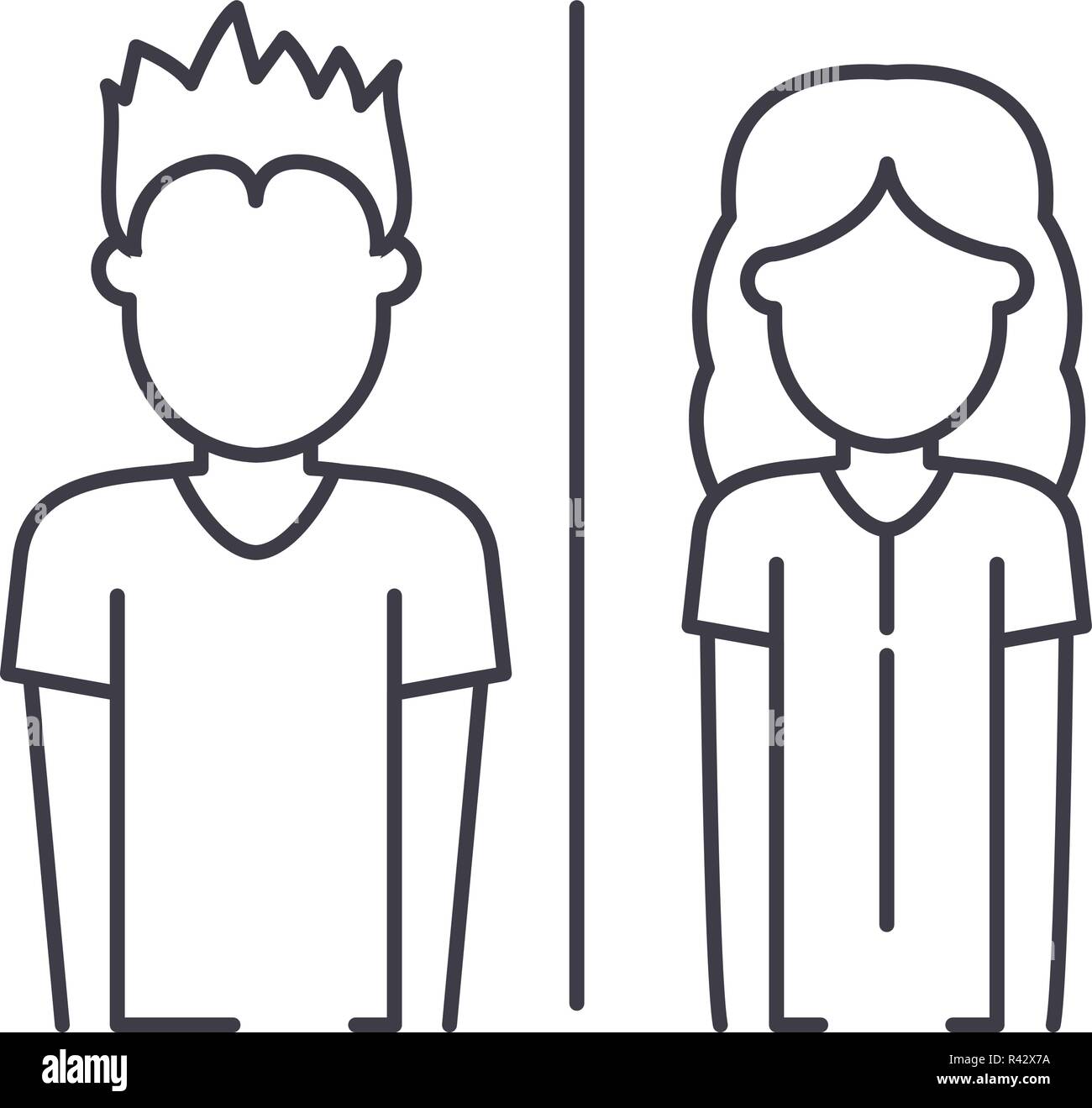 Embarrassment line icon concept. Embarrassment vector linear ... Embarrassment line icon concept. Embarrassment vector linear ...