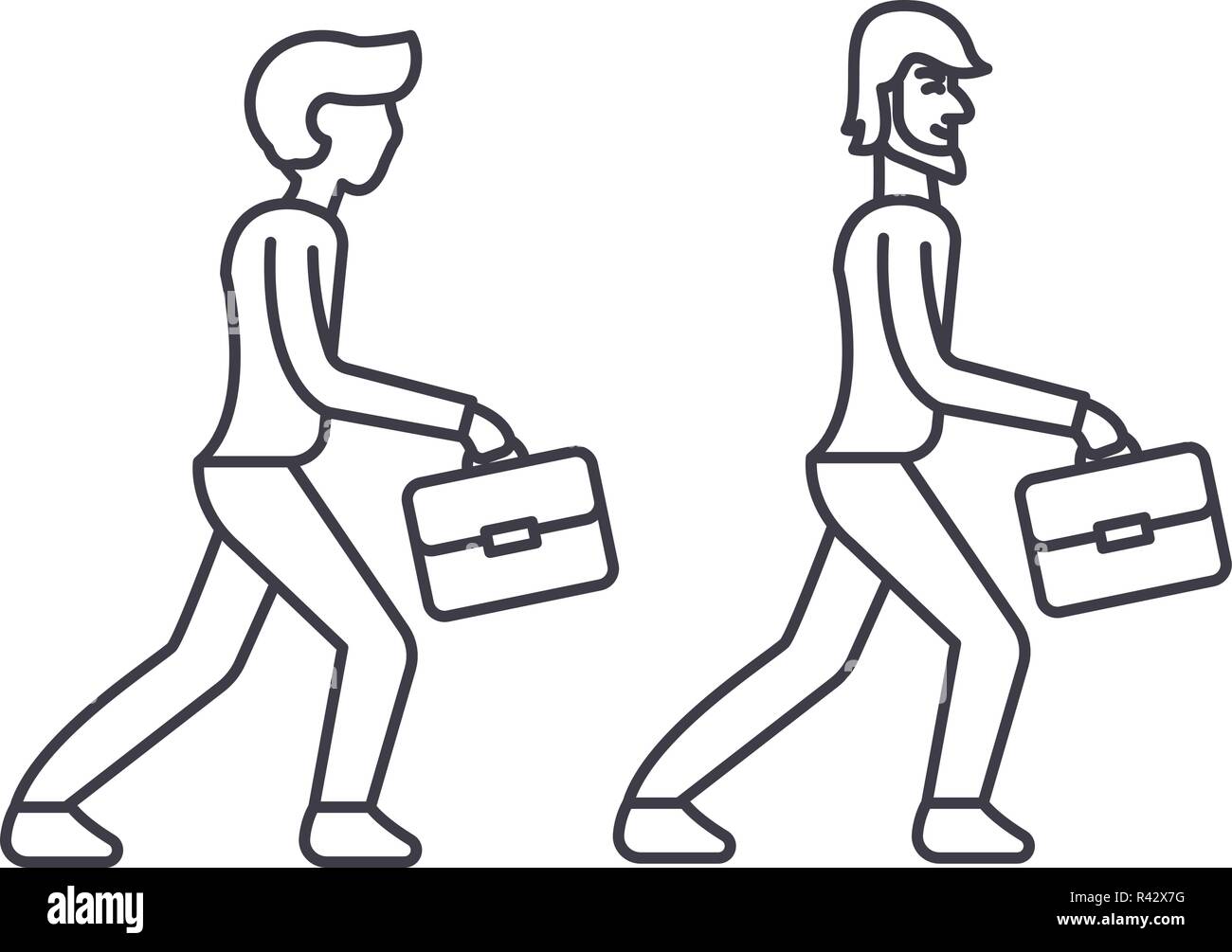 Employee competition line icon concept. Employee competition vector ...