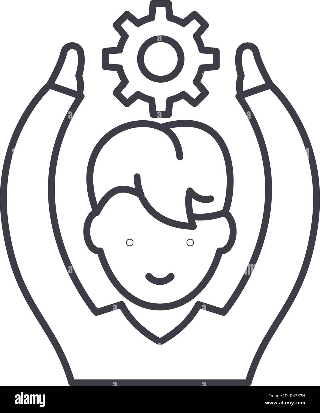 Employee potential line icon concept. Employee potential vector linear ...