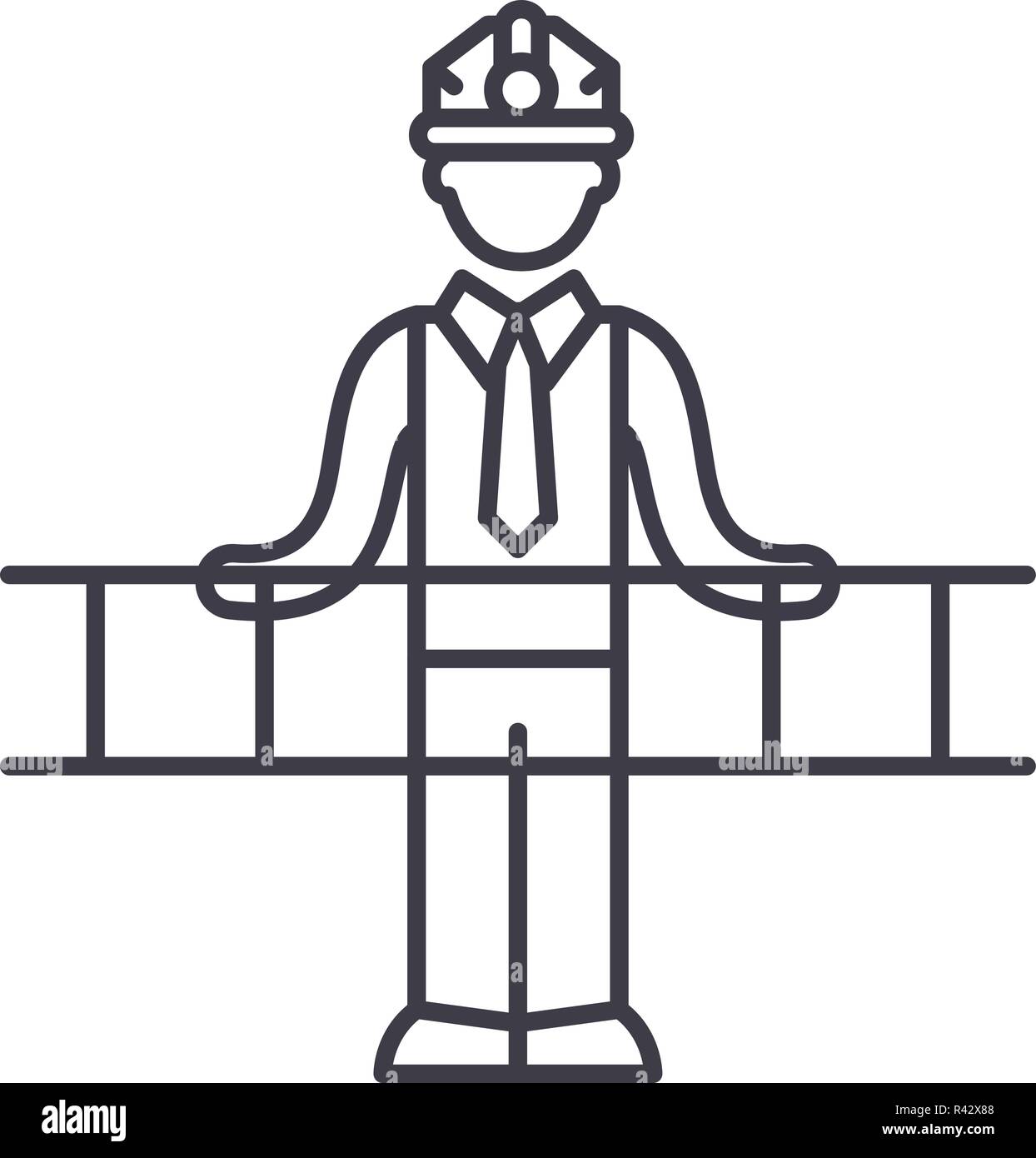 Engineering solution line icon concept. Engineering solution vector ...