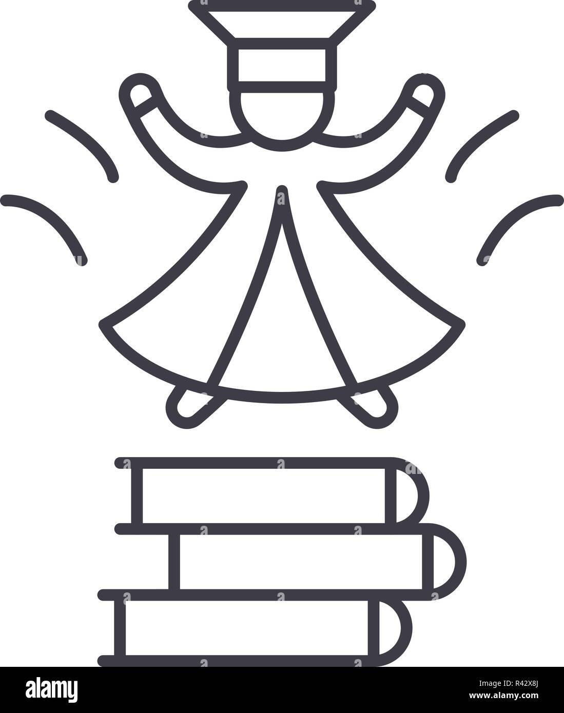 Enter the university line icon concept. Enter the university vector ...