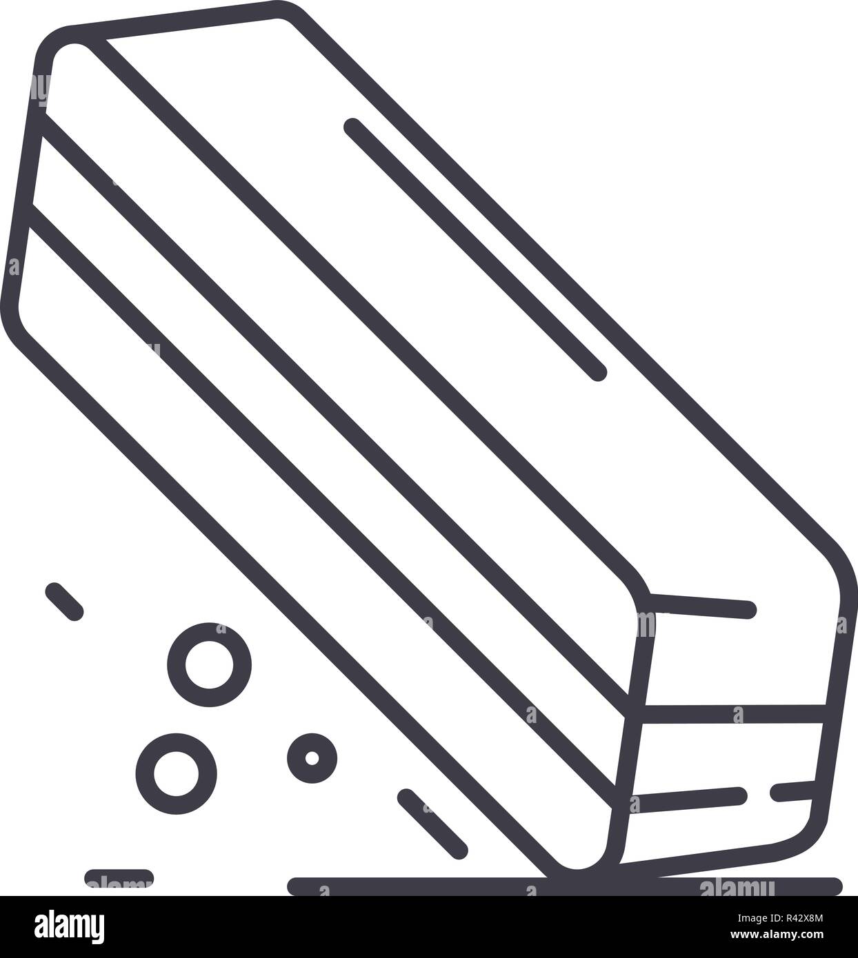 Eraser line icon concept. Eraser vector linear illustration, symbol ...