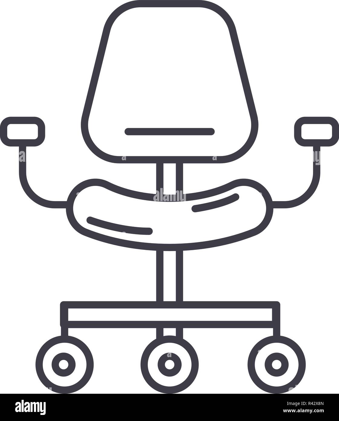 Ergonomic chair line icon concept. Ergonomic chair vector linear ...