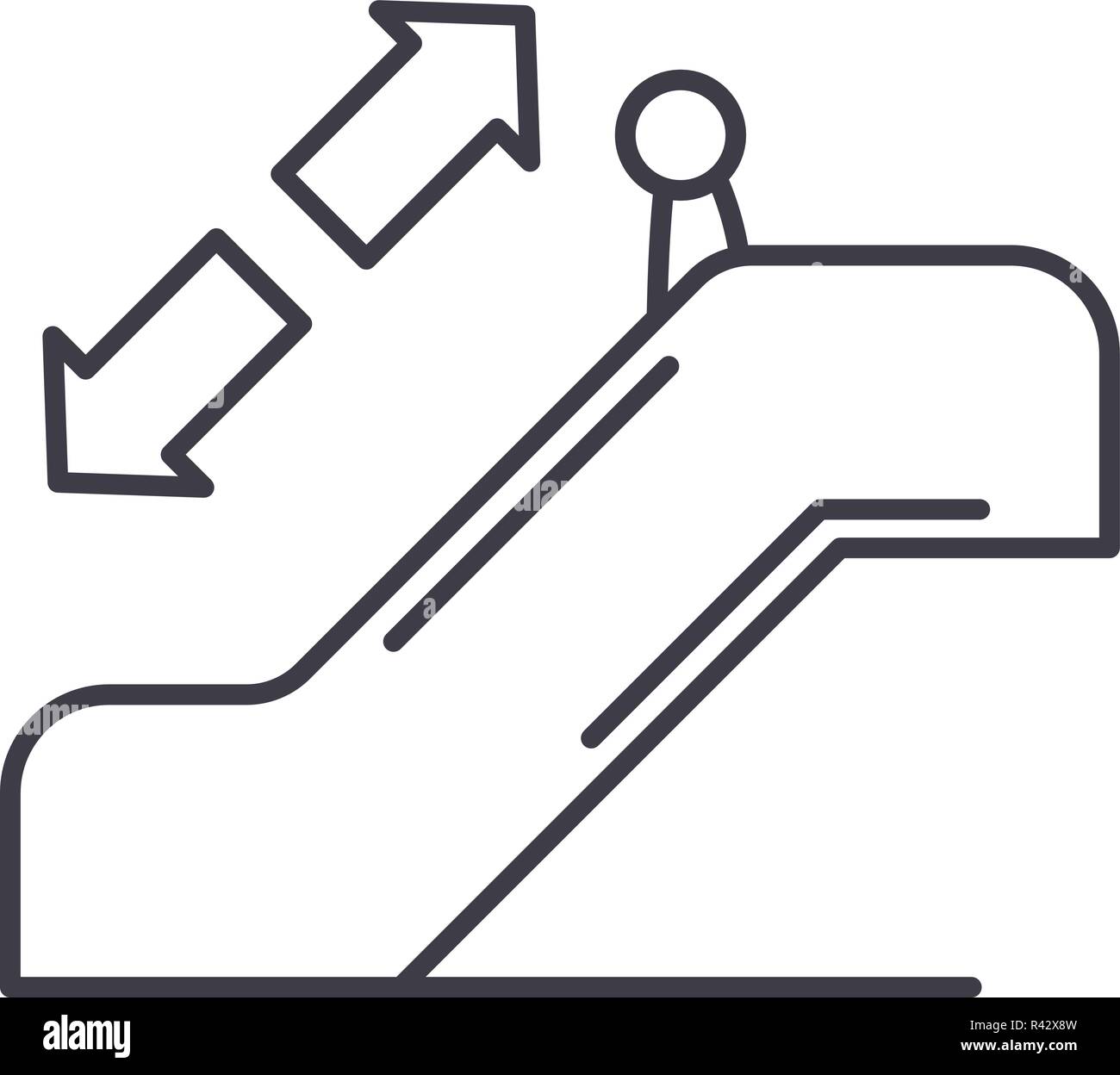 Escalator line icon concept. Escalator vector linear illustration, symbol, sign Stock Vector ...
