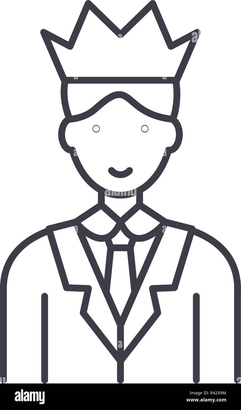 Expert line icon concept. Expert vector linear illustration, symbol ...