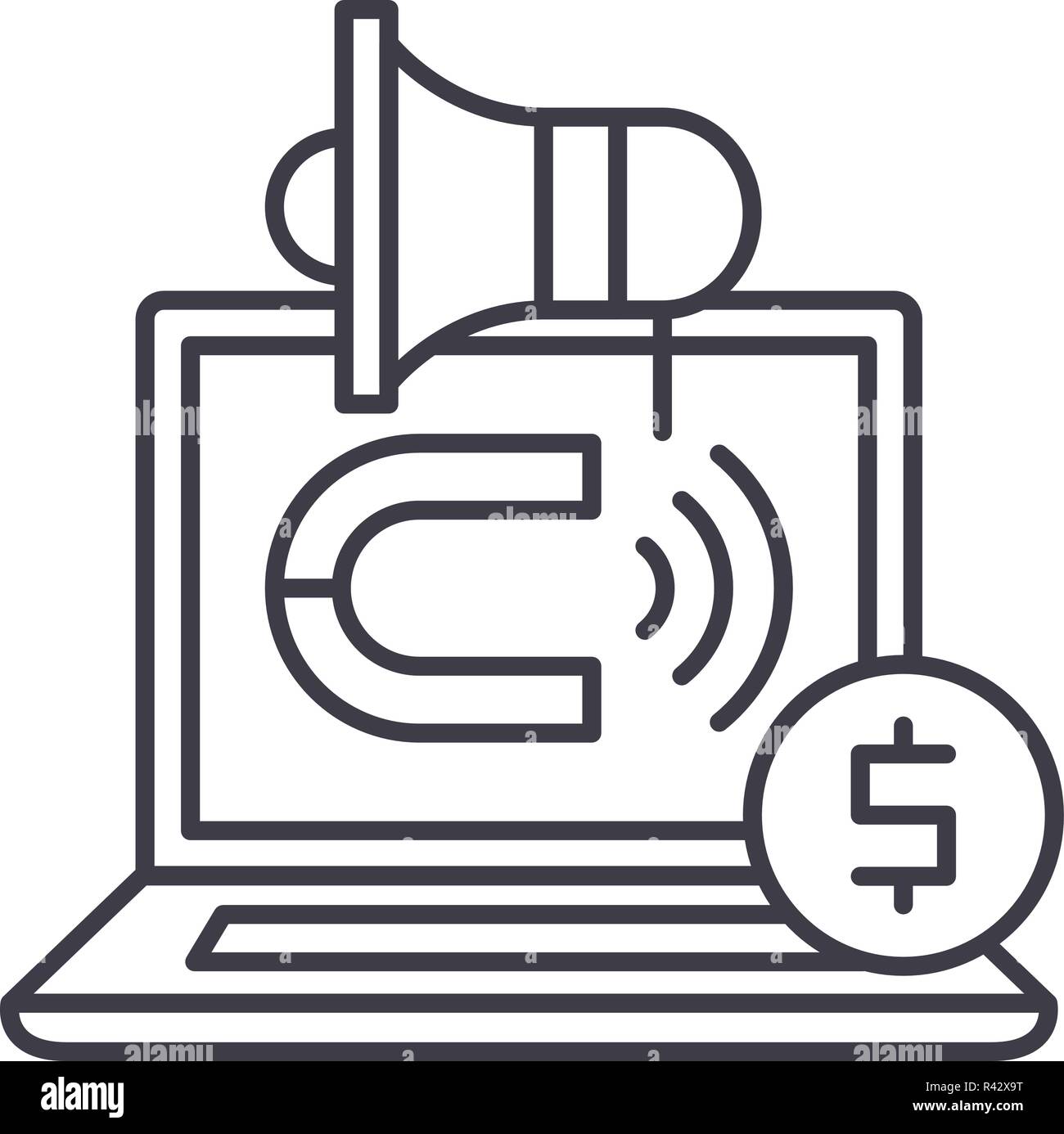 External marketing line icon concept. External marketing vector linear ...