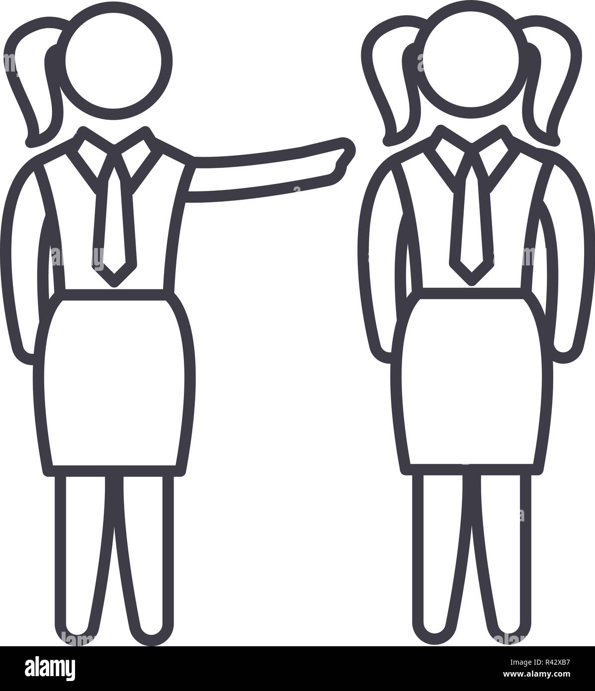 Female mentoring line icon concept. Female mentoring vector linear ... Female mentoring line icon concept. Female mentoring vector linear ...