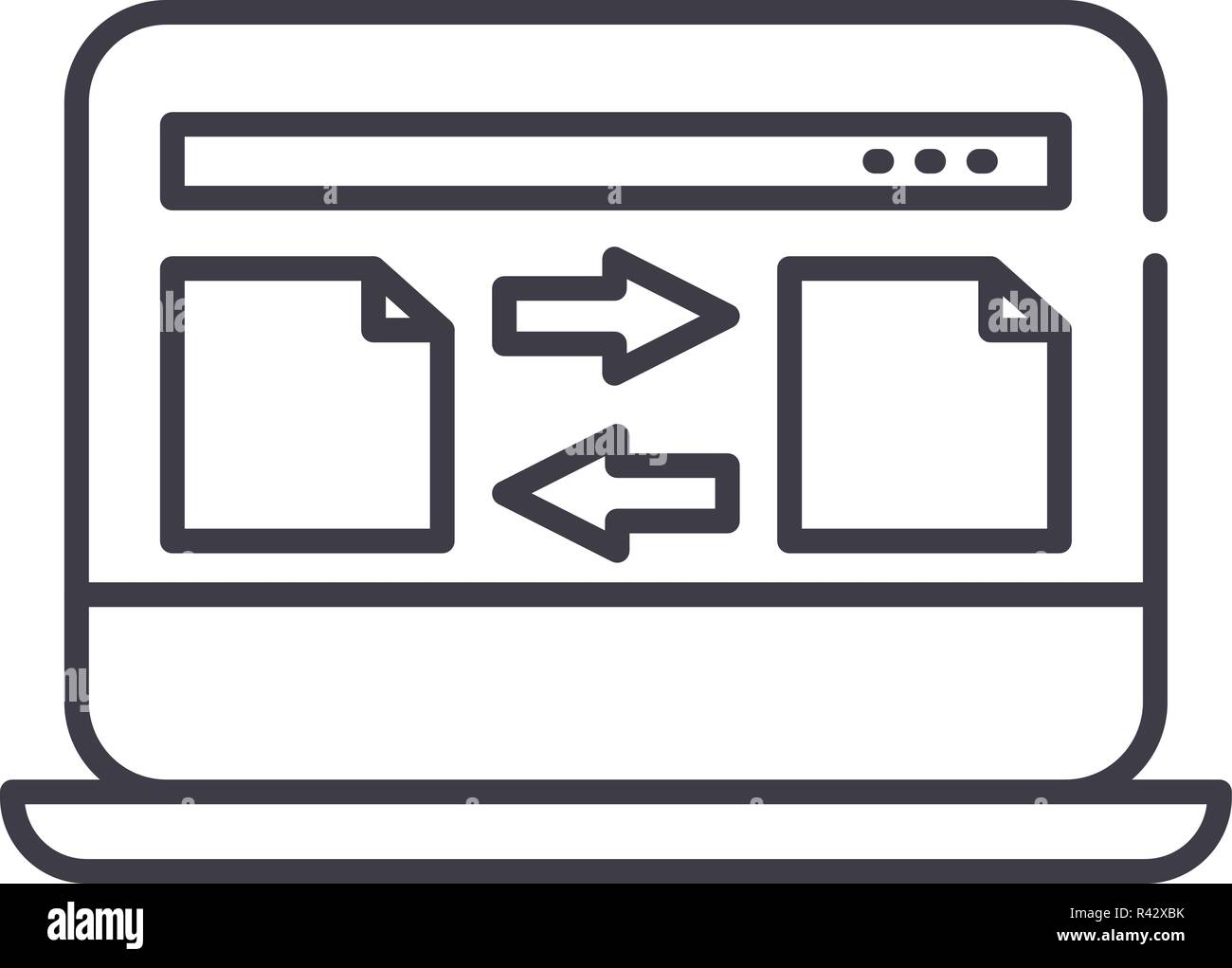 File transfer line icon concept. File transfer vector linear ...
