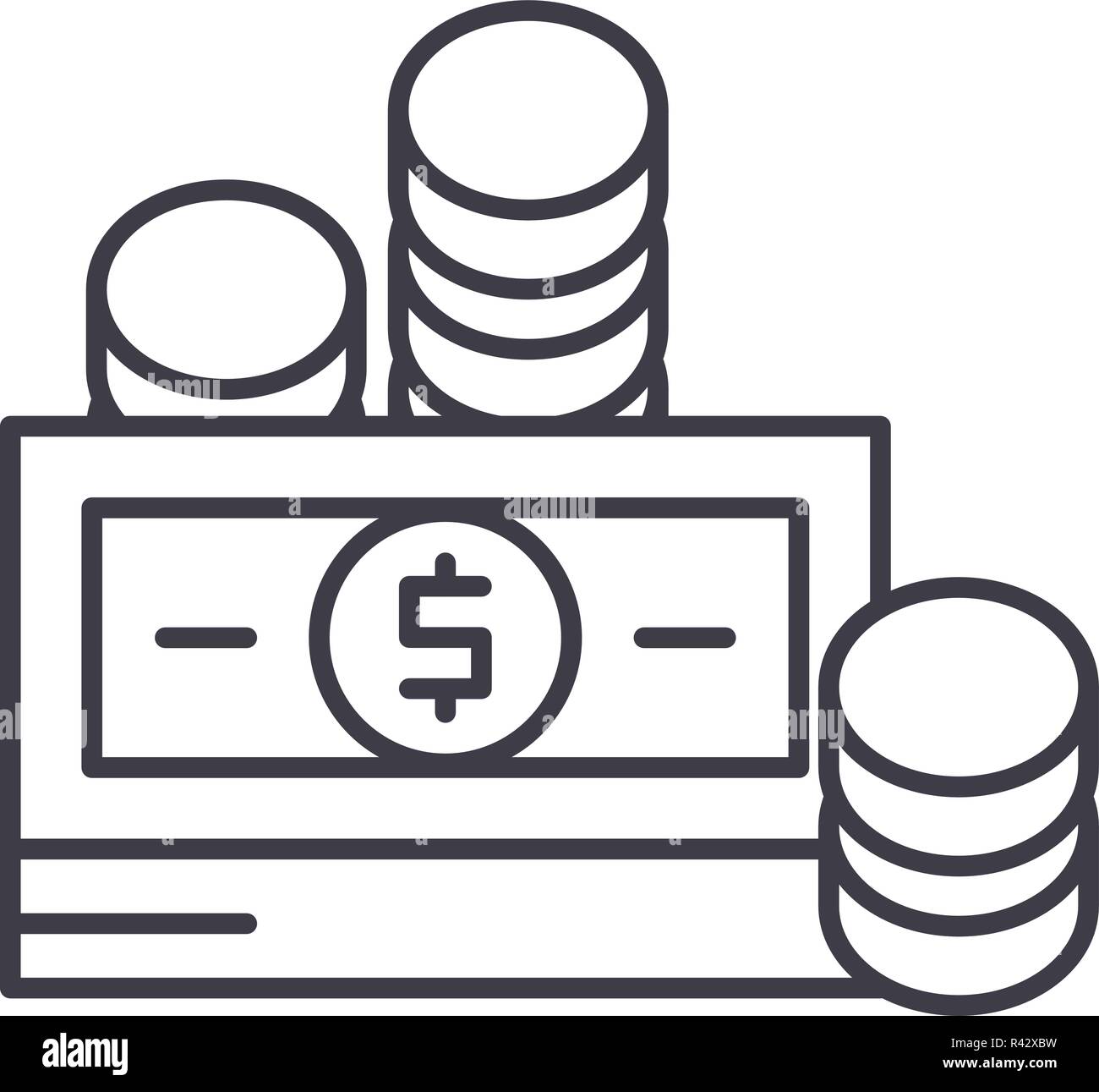 Financial contributions line icon concept. Financial contributions ...