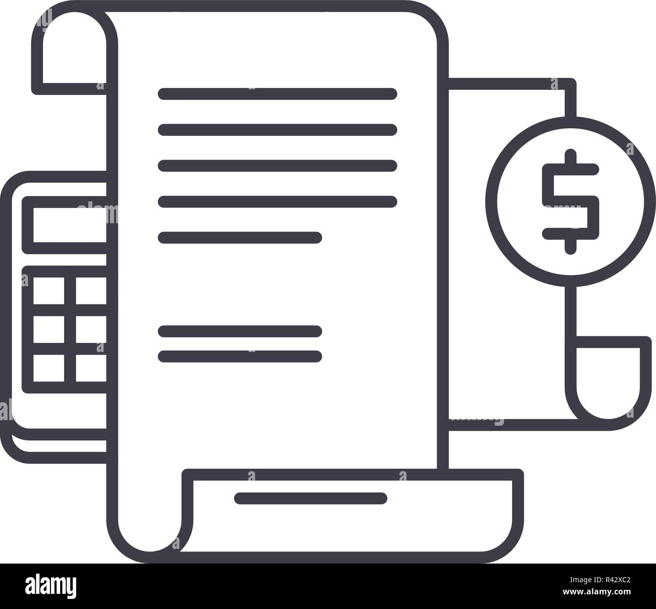 Financial instructions line icon concept. Financial instructions vector ...