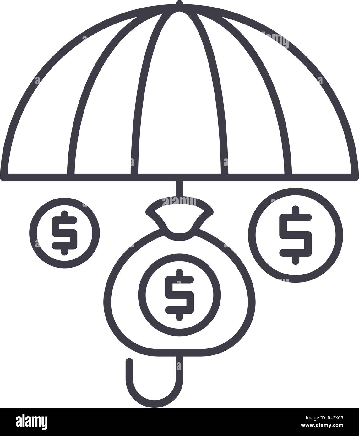 Financial insurance line icon concept. Financial insurance vector ...