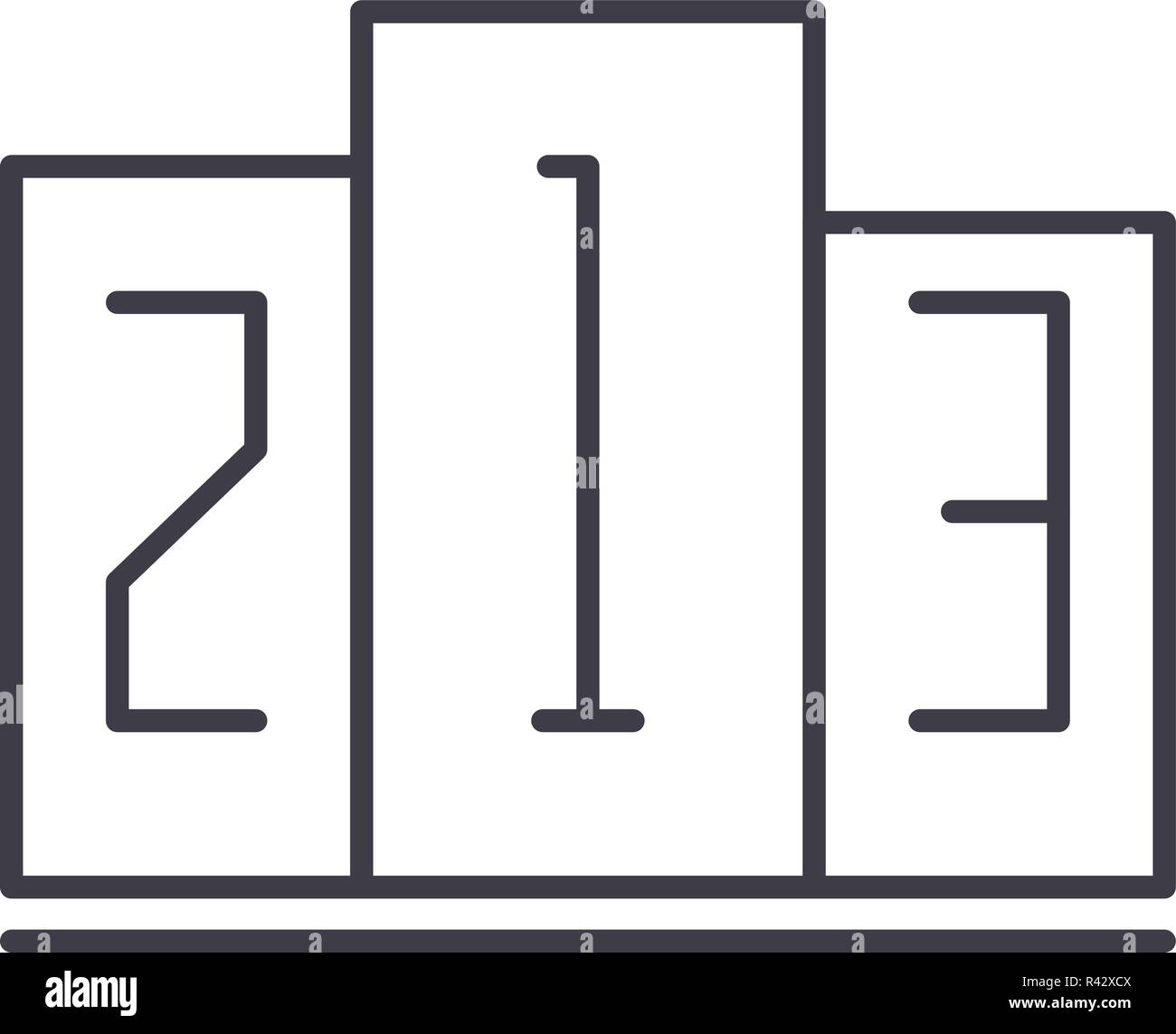 First, second and third place line icon concept. First, second and ...