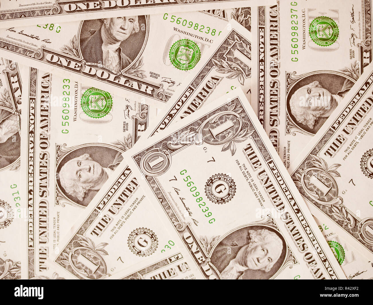 Retro look Dollar notes 1 Dollar Stock Photo - Alamy