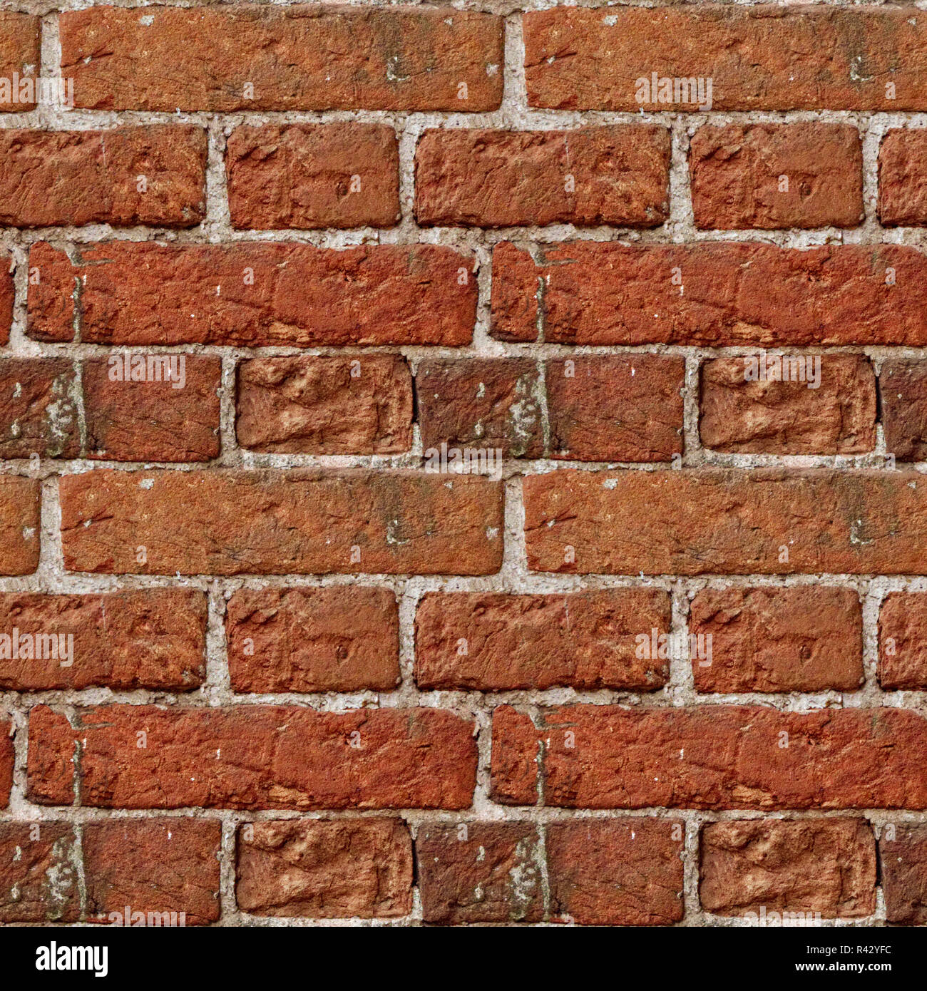 Seamless pattern of red bricks wall with cement fragments Stock Photo ...