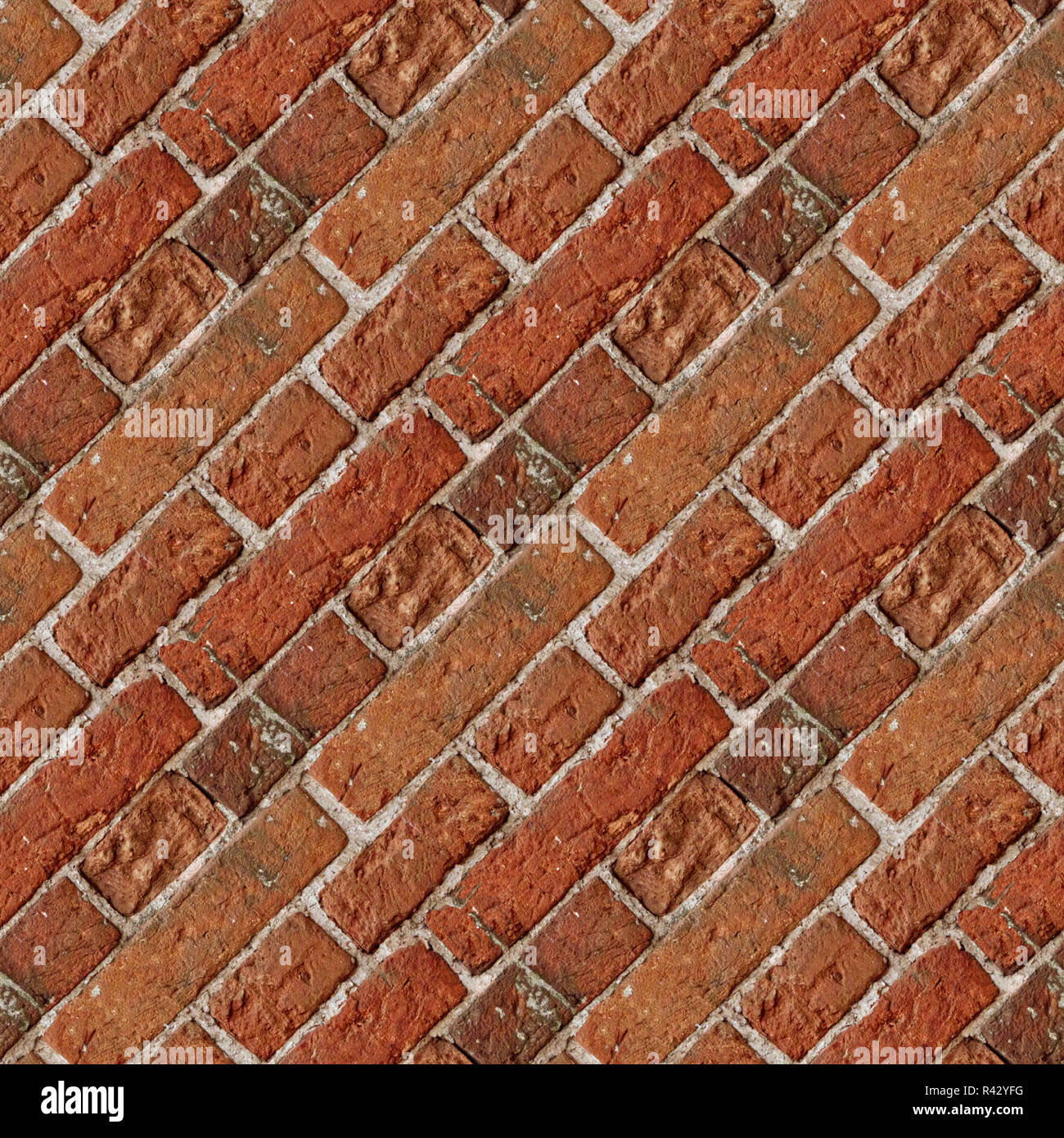 Seamless pattern of red bricks wall with cement fragments Stock Photo ...