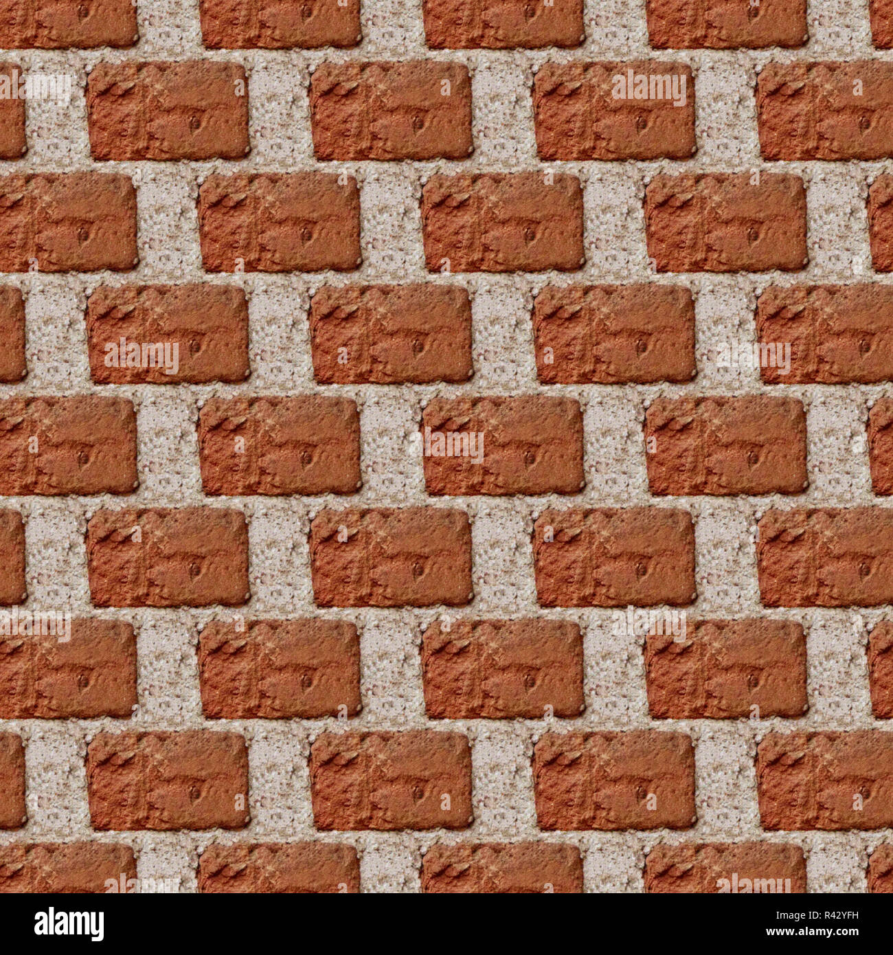 Seamless pattern of red bricks wall with cement fragments Stock Photo ...