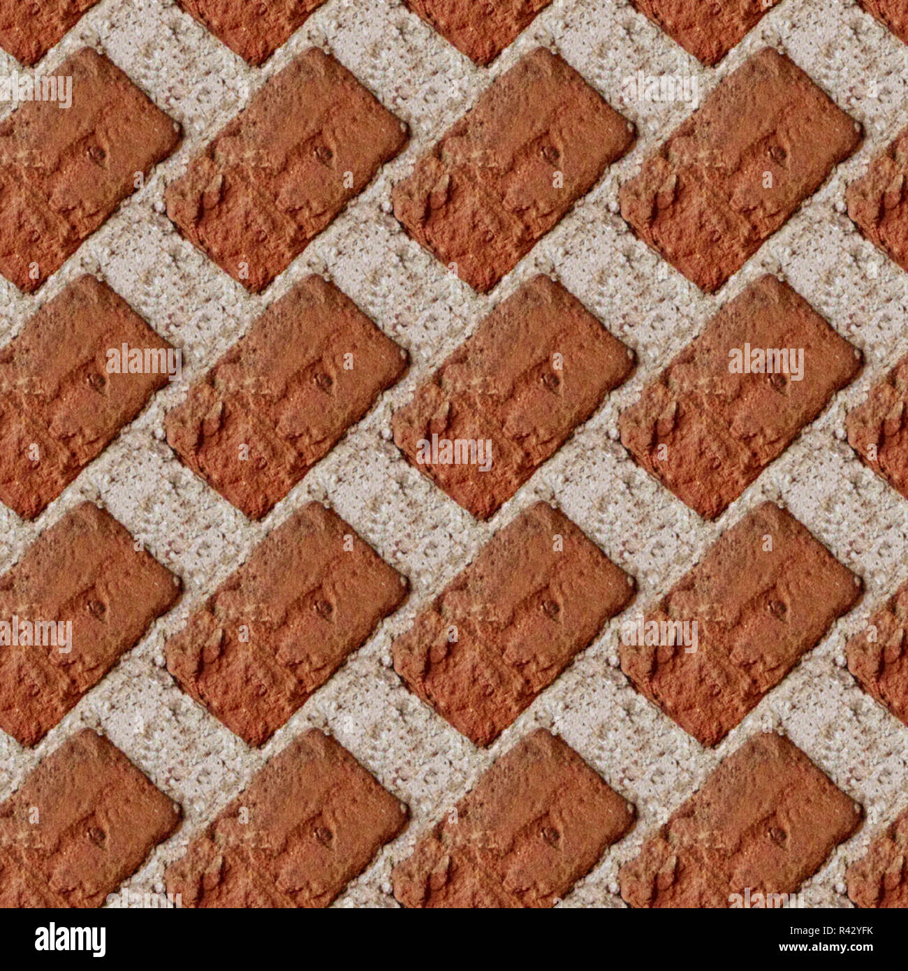 Seamless pattern of red bricks wall with cement fragments Stock Photo ...