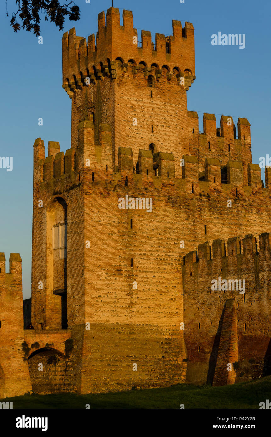 view of the external wall of a castle with a tower Stock Photo - Alamy