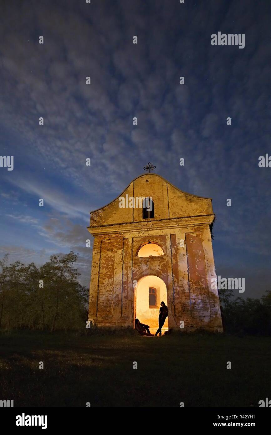 Chapel at night Stock Photo - Alamy