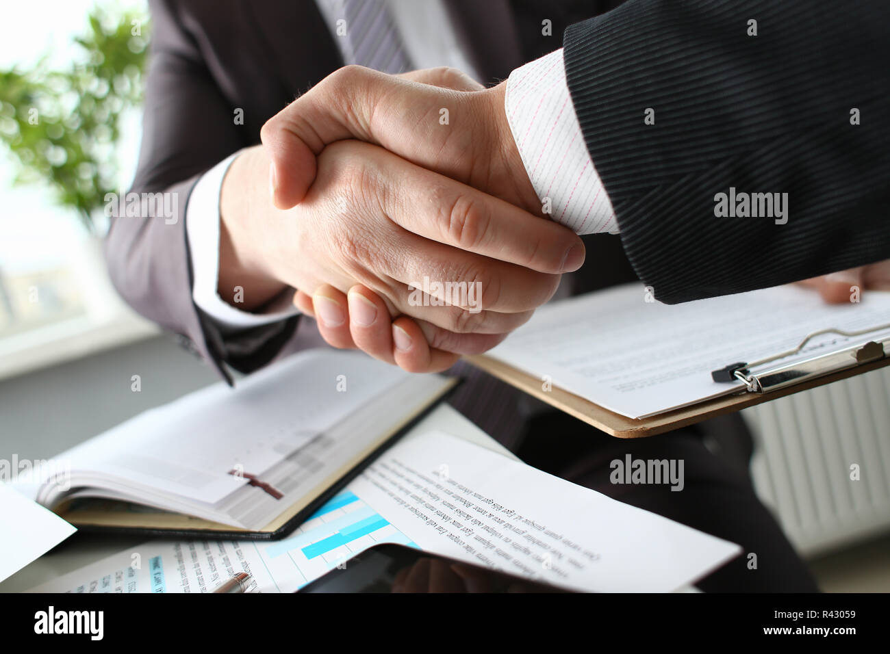 Office interview shake hand hi-res stock photography and images - Alamy