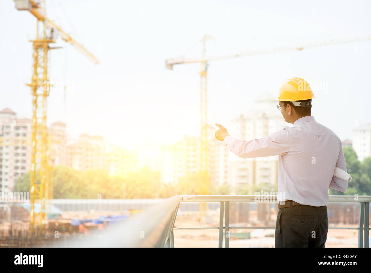 Asian Indian male site contractor engineer Stock Photo - Alamy