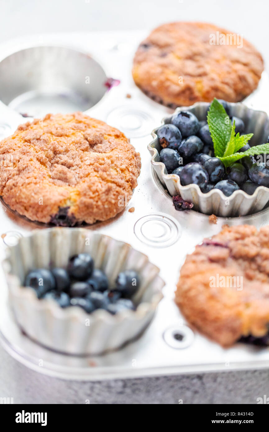 Homemade blueberry muffins made with organic ingredients Stock Photo ...