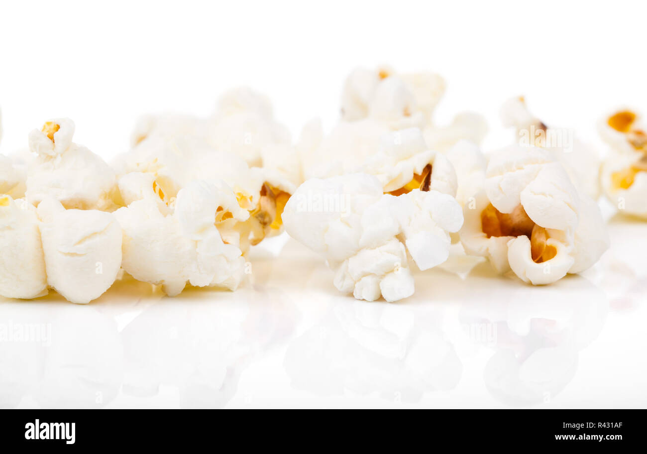 popcorn on the white background Stock Photo - Alamy