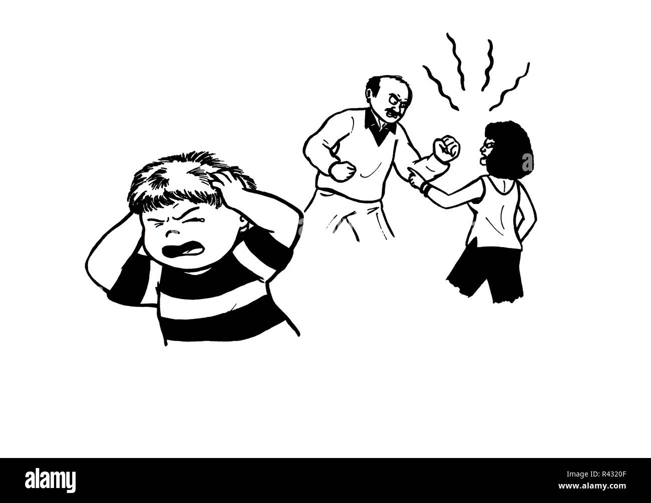 arguing parents with desperate child Stock Photo - Alamy