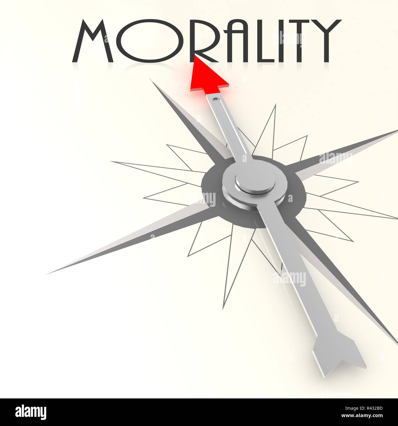 Compass with morality word Stock Photo - Alamy