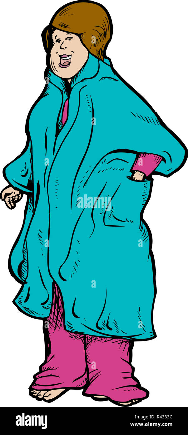 Smiling Lady in Robe Stock Photo - Alamy