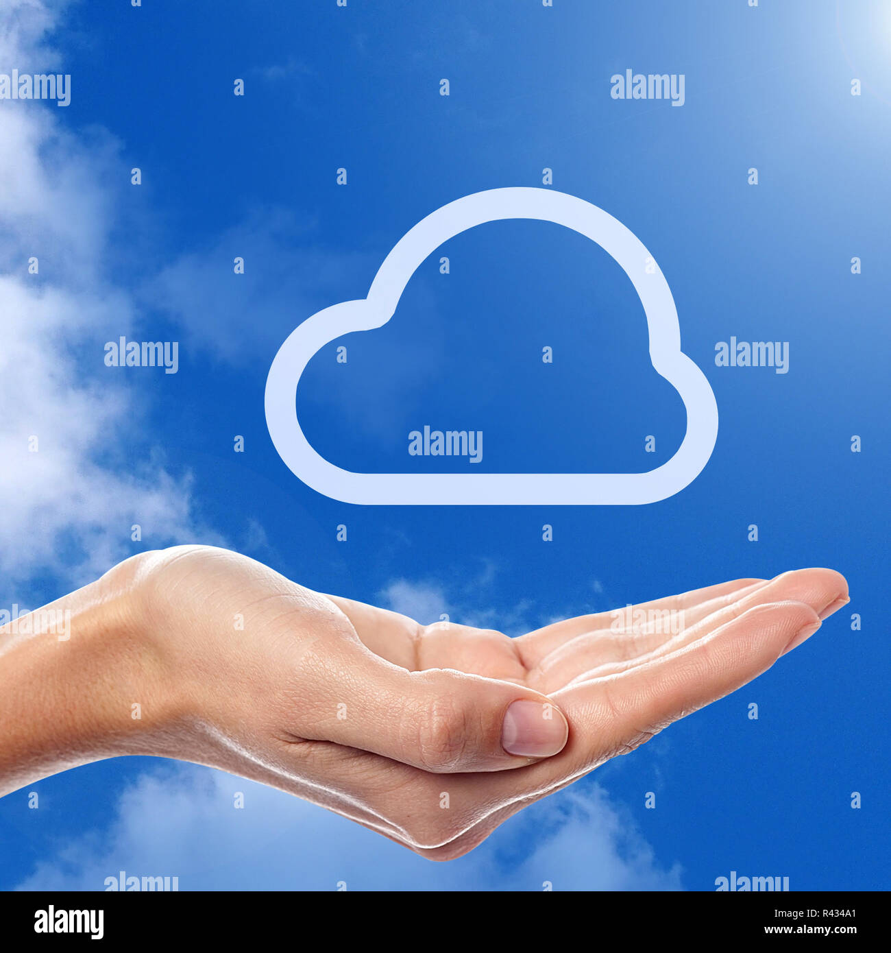 Cloud computing concept with copy space Stock Photo - Alamy