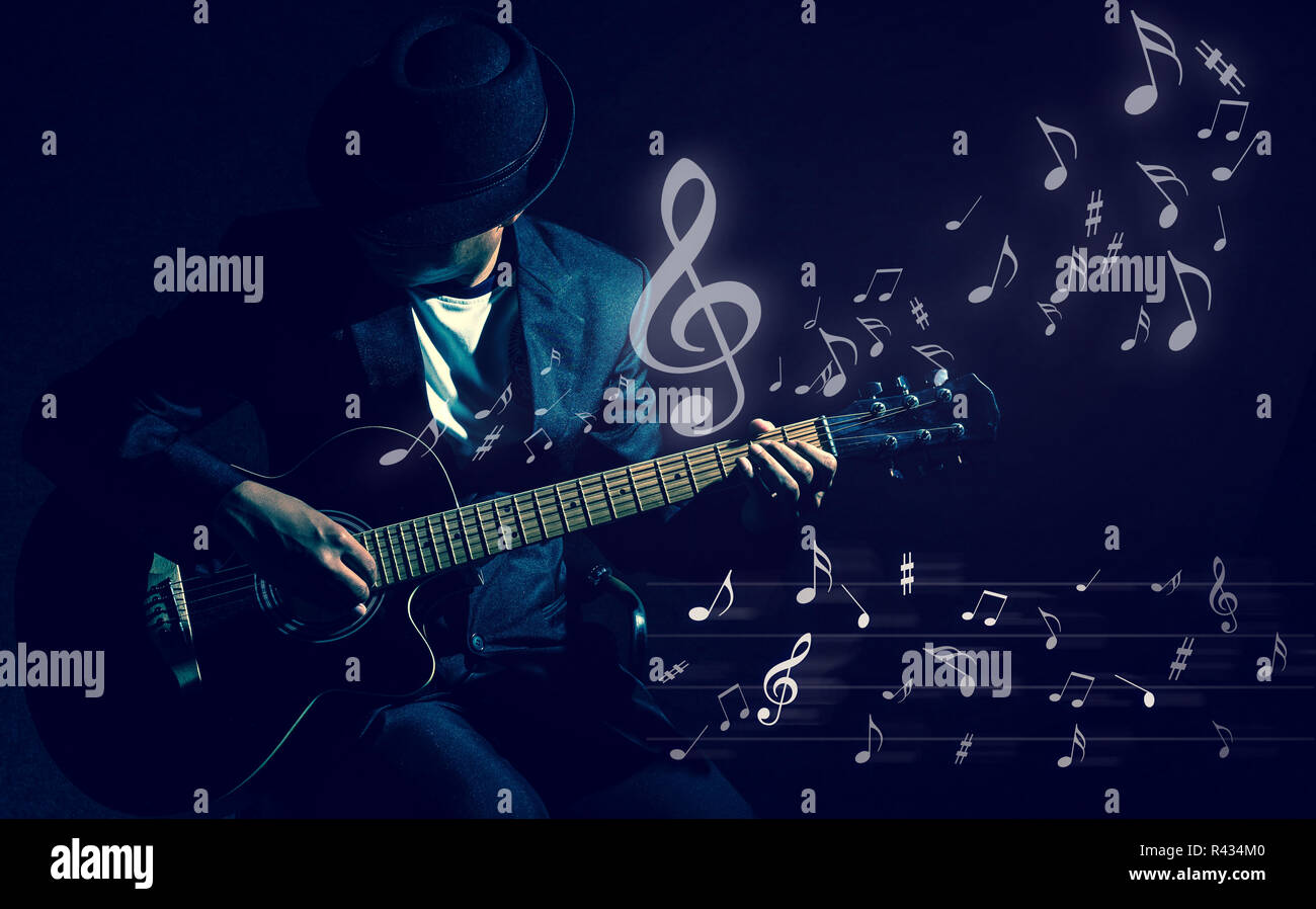 Blue And Black Music Background