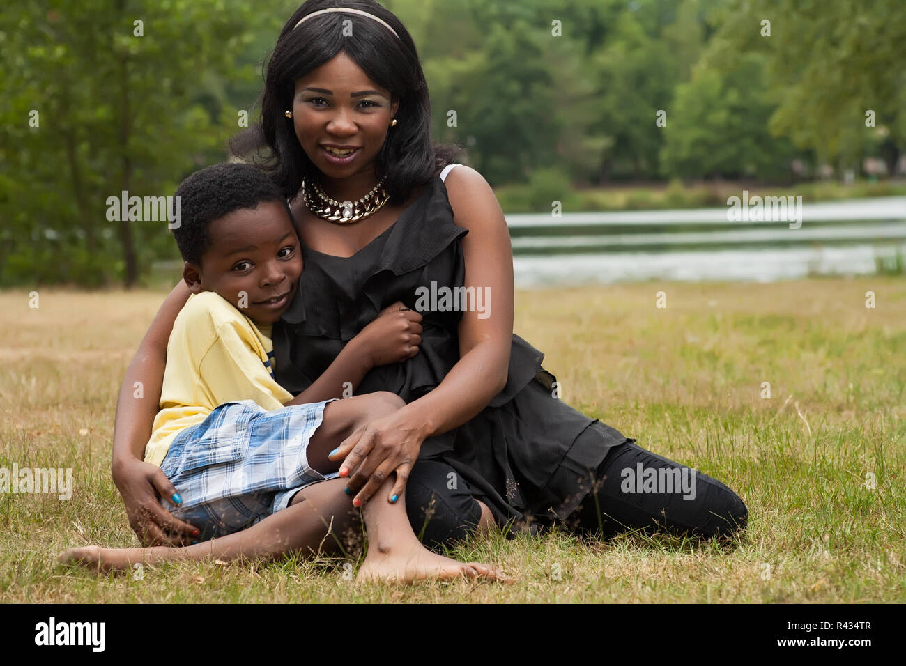 African mother and son Stock Photo - Alamy