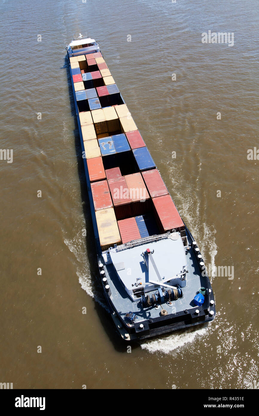 Inland container vessel sailing hi-res stock photography and images - Alamy