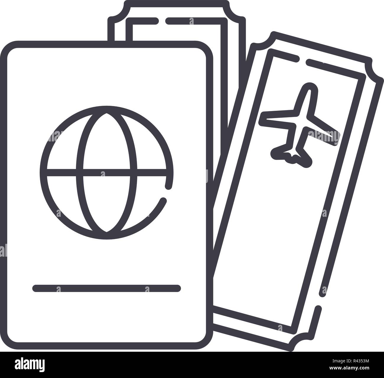 Flights line icon concept. Flights vector linear illustration, symbol ...