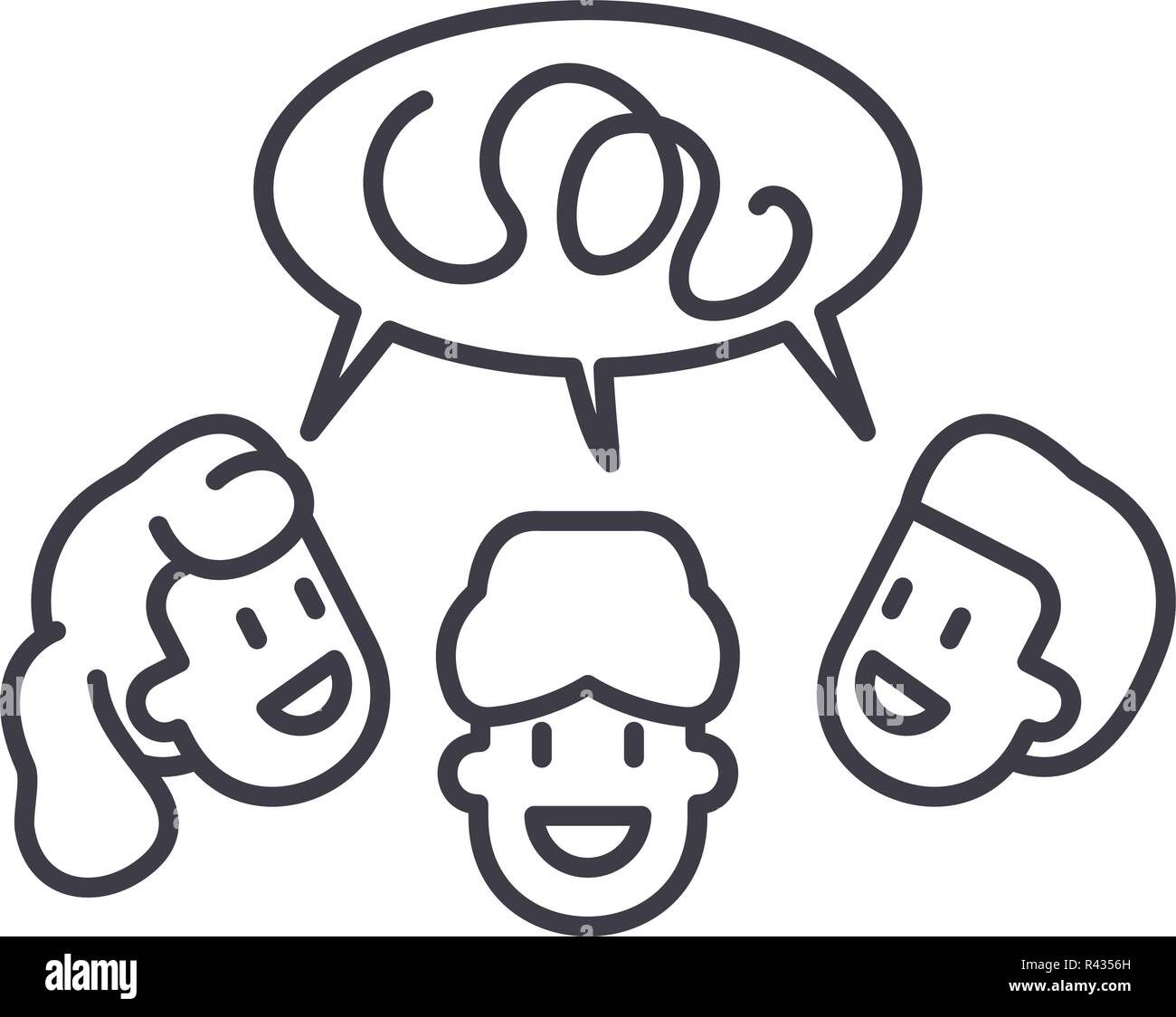 Focus group line icon concept. Focus group vector linear illustration ...