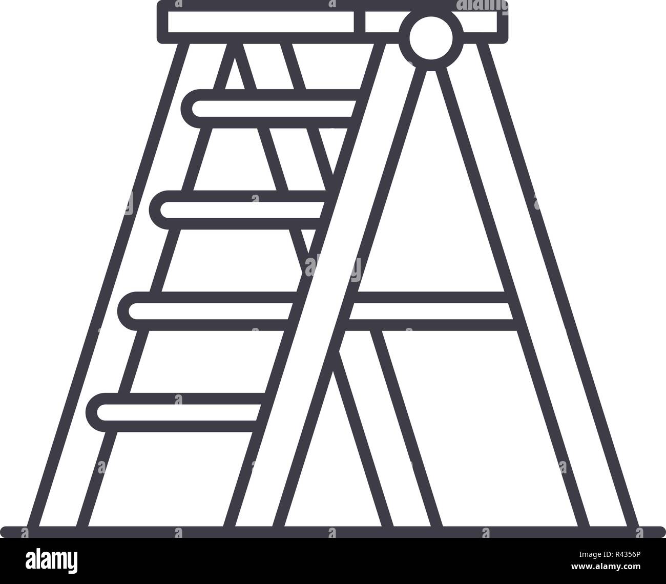 Folding ladder line icon concept. Folding ladder vector linear ...