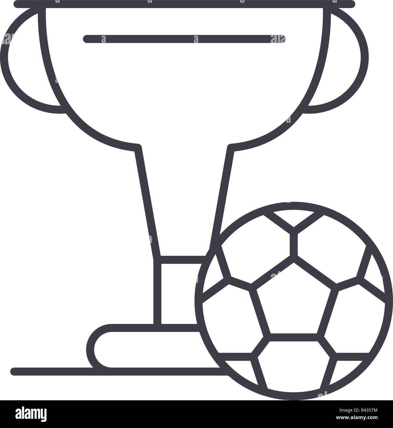 Football cup line icon concept. Football cup vector linear illustration ...