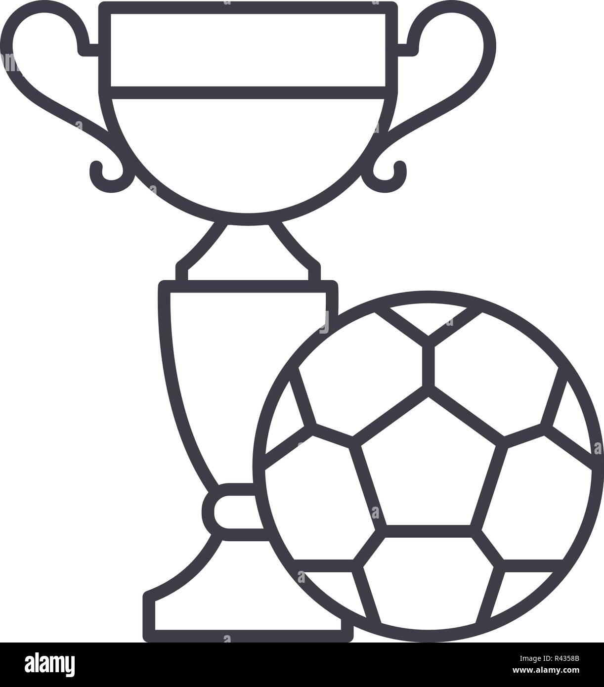 Football play field line icon concept. Football play field vector ...