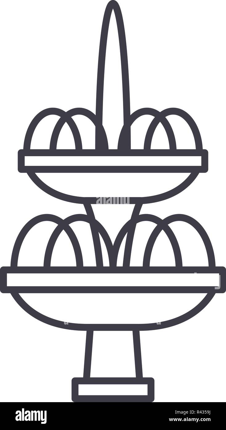 Fountain line icon concept. Fountain vector linear illustration, symbol ...