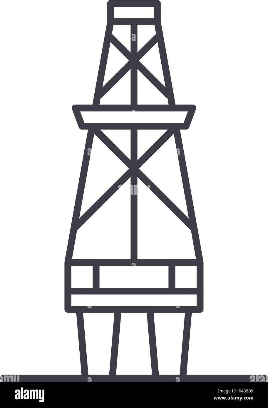 Fuel production line icon concept. Fuel production vector linear ...