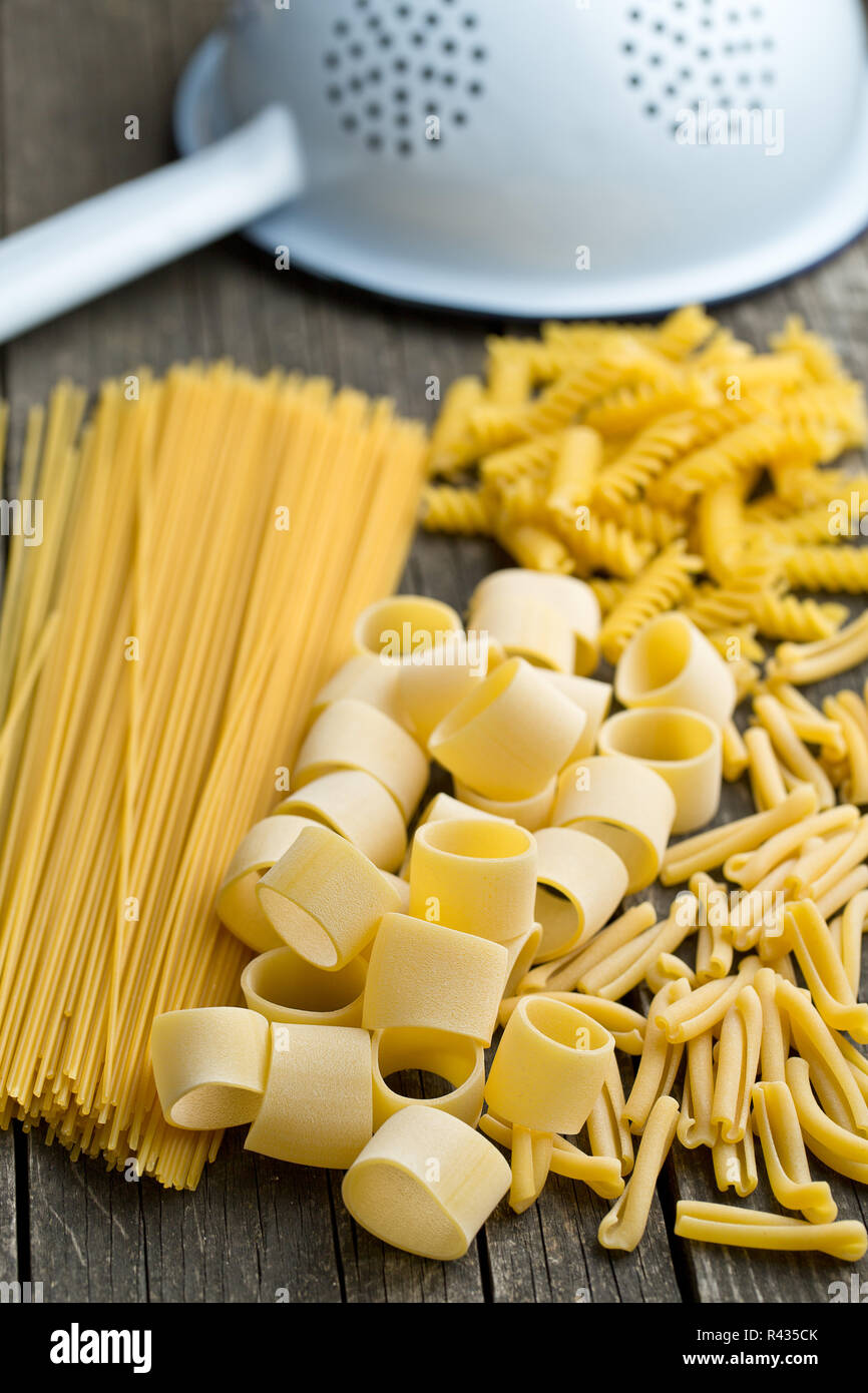 various uncooked pasta Stock Photo - Alamy