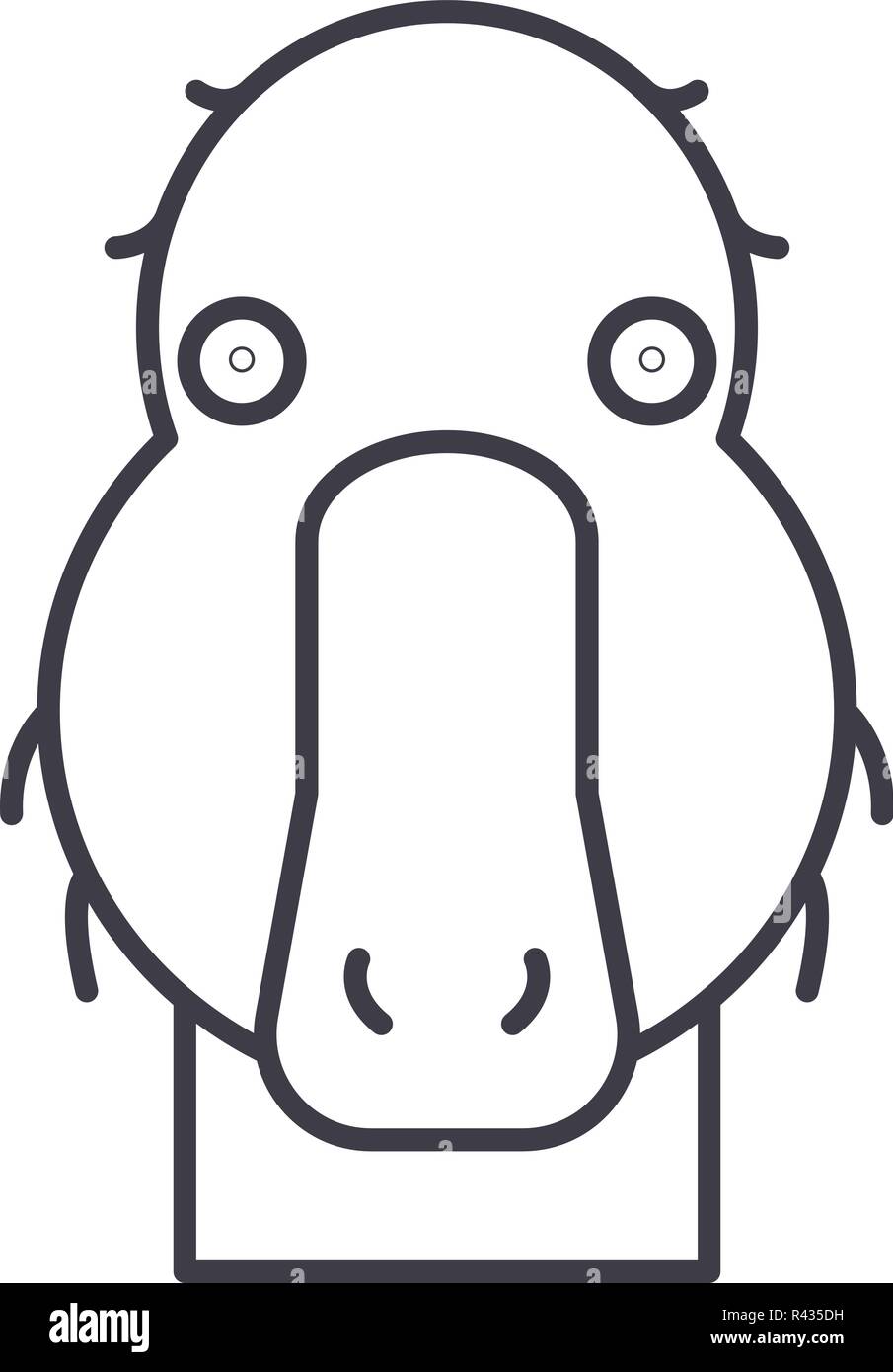 Funny duck line icon concept. Funny duck vector linear illustration ...